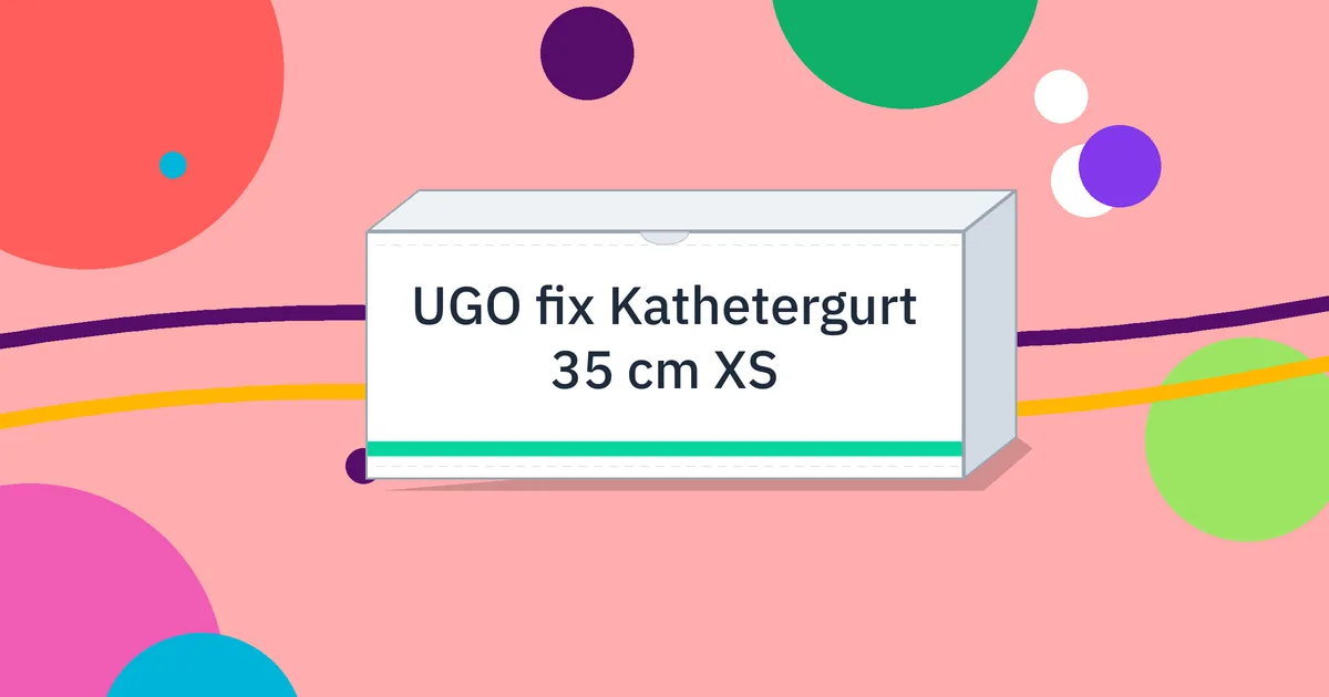 Symbolbild: Packung mit der Aufschrift UGO fix Kathetergurt 35 cm XS (PZN 14257027) – Verfügbarkeit und Bezug in Apotheken in Frankfurt am Main
