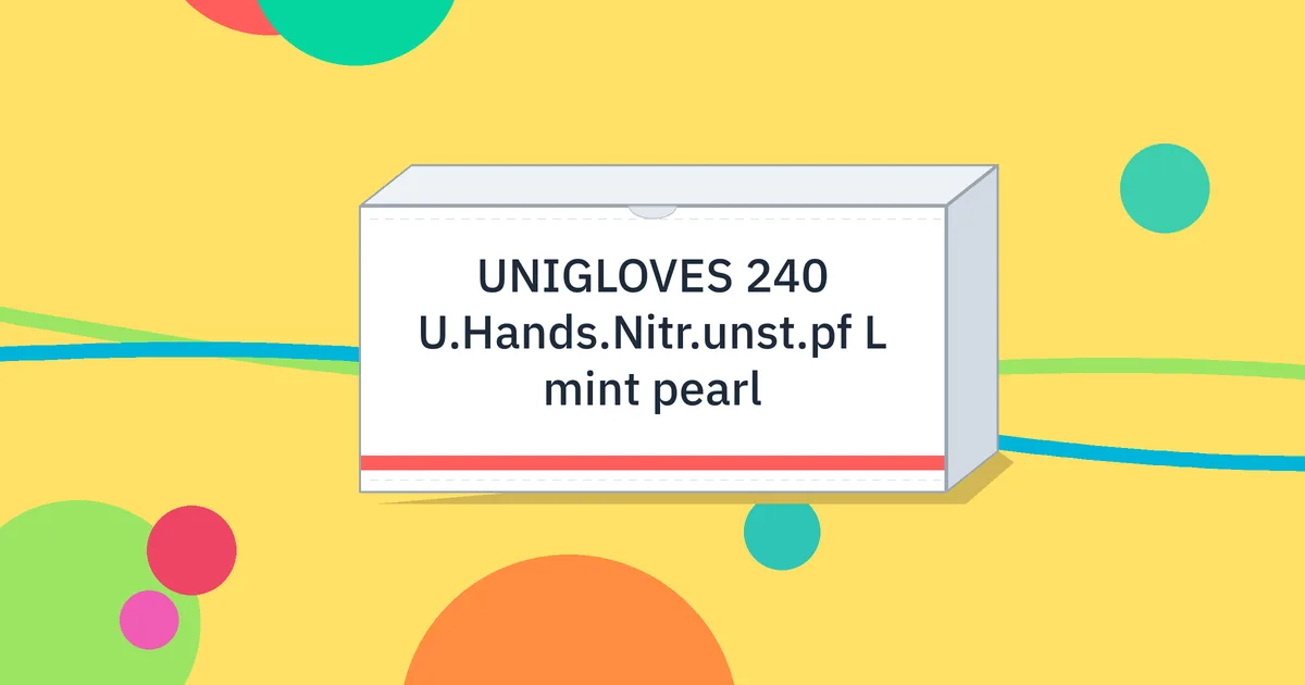 Symbolbild: Packung mit der Aufschrift UNIGLOVES 240 U.Hands.Nitr.unst.pf L mint pearl (PZN 18102132) – Verfügbarkeit und Bezug in Apotheken in Frankfurt am Main