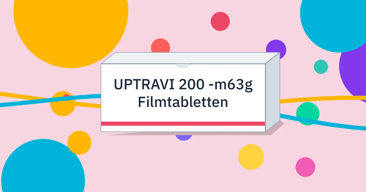 Symbolbild: Packung mit der Aufschrift UPTRAVI 200 -m63g Filmtabletten (PZN 11579233) – Verfügbarkeit und Bezug in Apotheken in Frankfurt am Main