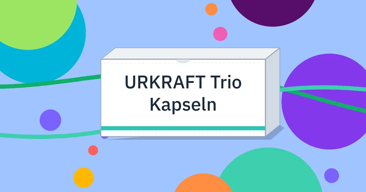 Symbolbild: Packung mit der Aufschrift URKRAFT Trio Kapseln (PZN 19337469) – Verfügbarkeit und Bezug in Apotheken in Frankfurt am Main