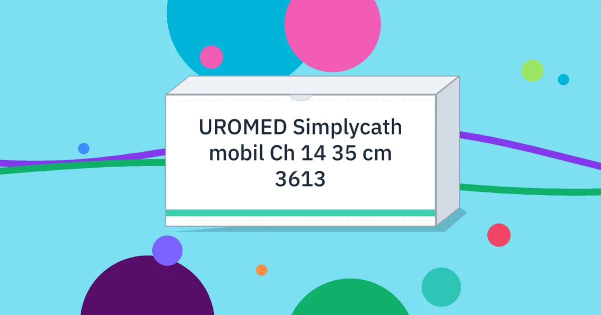 Symbolbild: Packung mit der Aufschrift UROMED Simplycath mobil Ch 14 35 cm 3613 (PZN 15784800) – Verfügbarkeit und Bezug in Apotheken in Frankfurt am Main