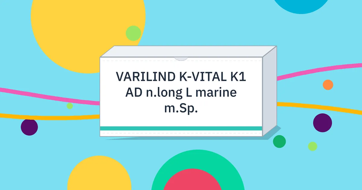 Symbolbild: Packung mit der Aufschrift VARILIND K-VITAL K1 AD n.long L marine m.Sp. (PZN 20566264) – Verfügbarkeit und Bezug in Apotheken in Frankfurt am Main