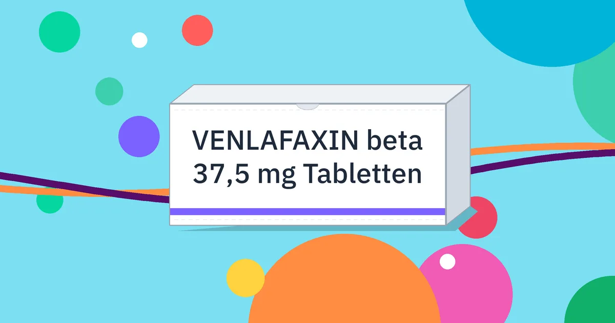Symbolbild: Packung mit der Aufschrift VENLAFAXIN beta 37,5 mg Tabletten (PZN 00021137) – Verfügbarkeit und Bezug in Apotheken in Frankfurt am Main