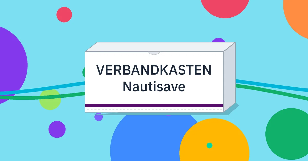 Symbolbild: Packung mit der Aufschrift VERBANDKASTEN Nautisave (PZN 13250141) – Verfügbarkeit und Bezug in Apotheken in Frankfurt am Main