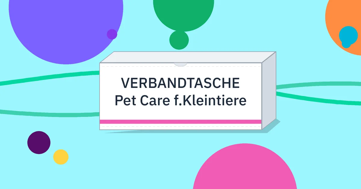 Symbolbild: Packung mit der Aufschrift VERBANDTASCHE Pet Care f.Kleintiere (PZN 17592080) – Verfügbarkeit und Bezug in Apotheken in Frankfurt am Main