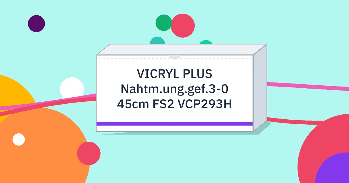 Symbolbild: Packung mit der Aufschrift VICRYL PLUS Nahtm.ung.gef.3-0 45cm FS2 VCP293H (PZN 19884450) – Verfügbarkeit und Bezug in Apotheken in Frankfurt am Main