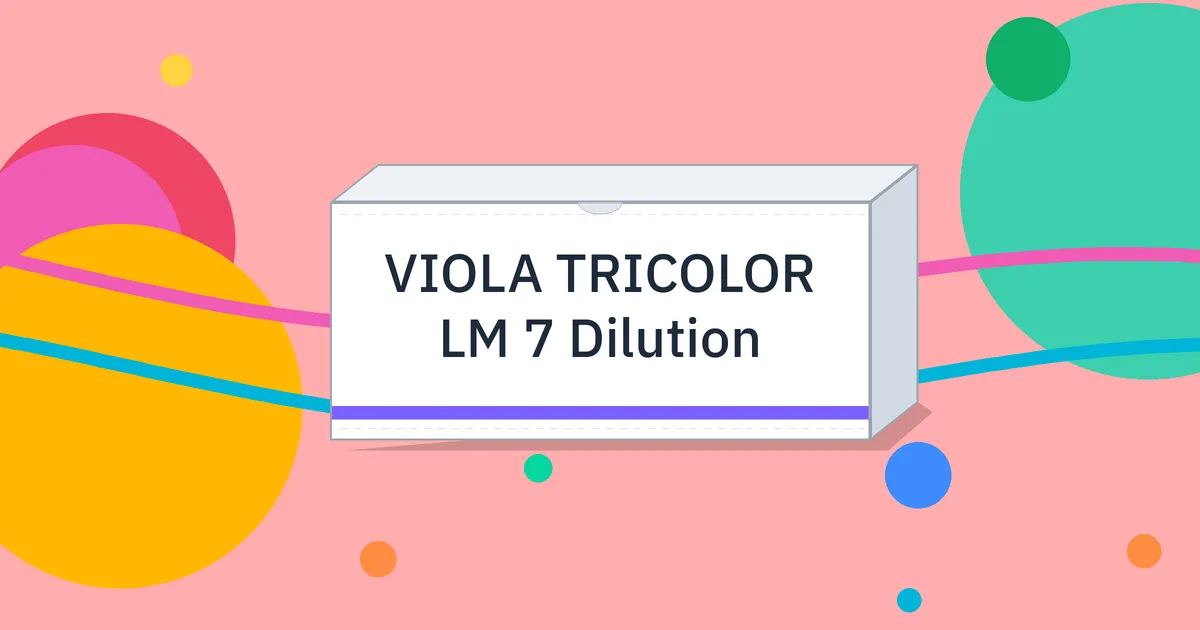 Symbolbild: Packung mit der Aufschrift VIOLA TRICOLOR LM 7 Dilution (PZN 13276057) – Verfügbarkeit und Bezug in Apotheken in Frankfurt am Main