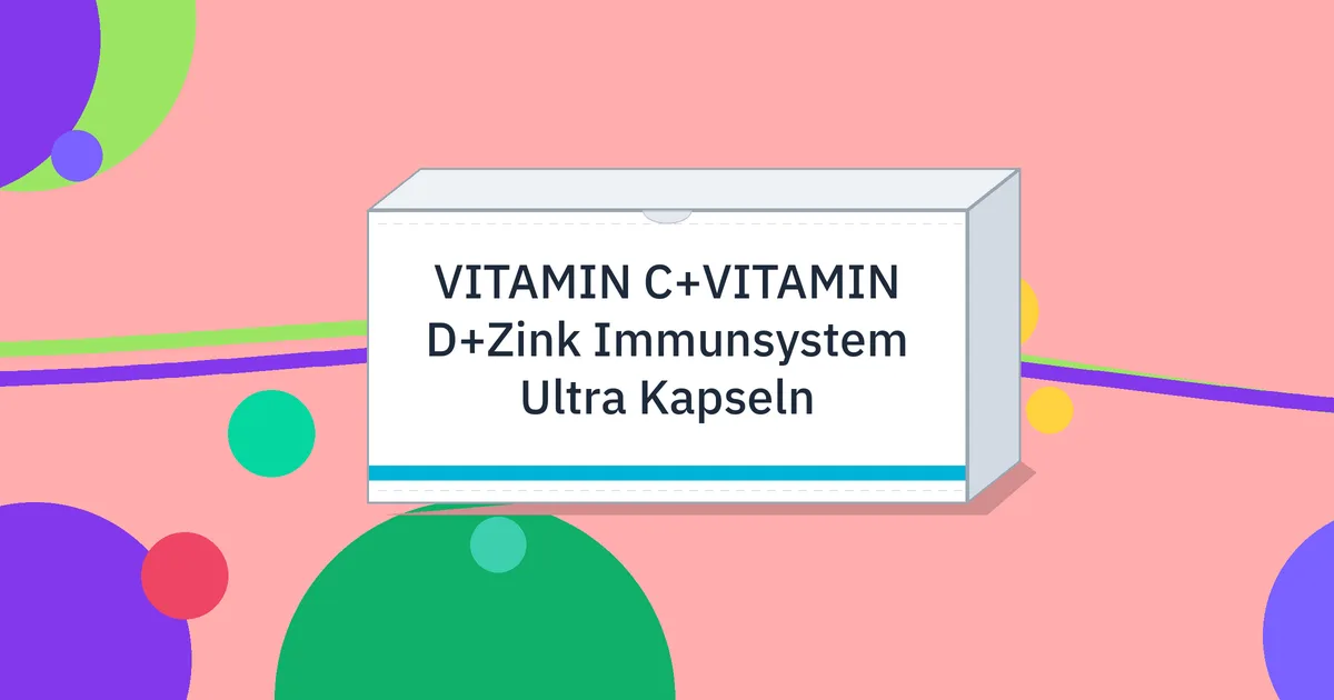 Symbolbild: Packung mit der Aufschrift VITAMIN C+VITAMIN D+Zink Immunsystem Ultra Kapseln (PZN 16764780) – Verfügbarkeit und Bezug in Apotheken in Frankfurt am Main