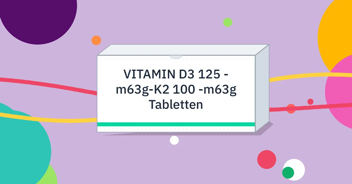 Symbolbild: Packung mit der Aufschrift VITAMIN D3 125 -m63g-K2 100 -m63g Tabletten (PZN 19660360) – Verfügbarkeit und Bezug in Apotheken in Frankfurt am Main