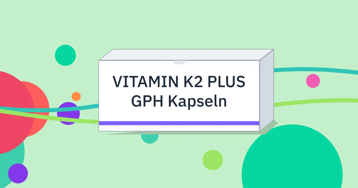 Symbolbild: Packung mit der Aufschrift VITAMIN K2 PLUS GPH Kapseln (PZN 11190133) – Verfügbarkeit und Bezug in Apotheken in Frankfurt am Main