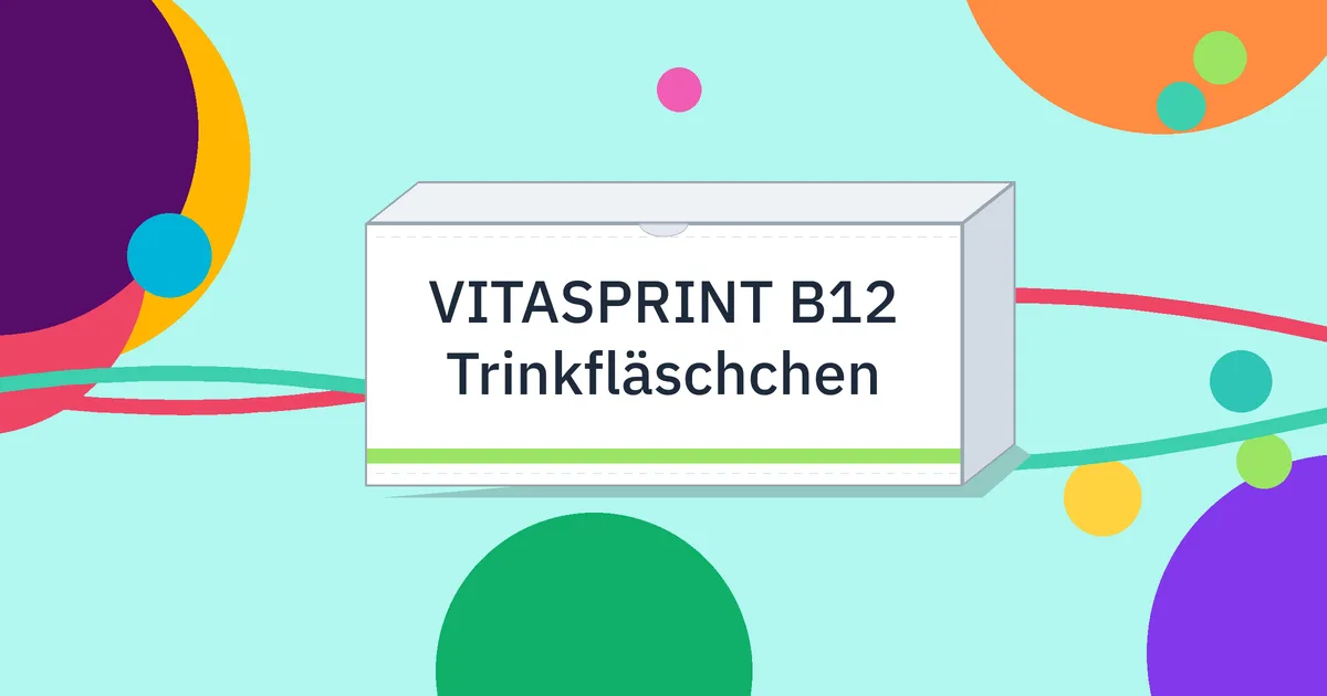 Symbolbild: Packung mit der Aufschrift VITASPRINT B12 Trinkfläschchen (PZN 01853331) – Verfügbarkeit und Bezug in Apotheken in Frankfurt am Main