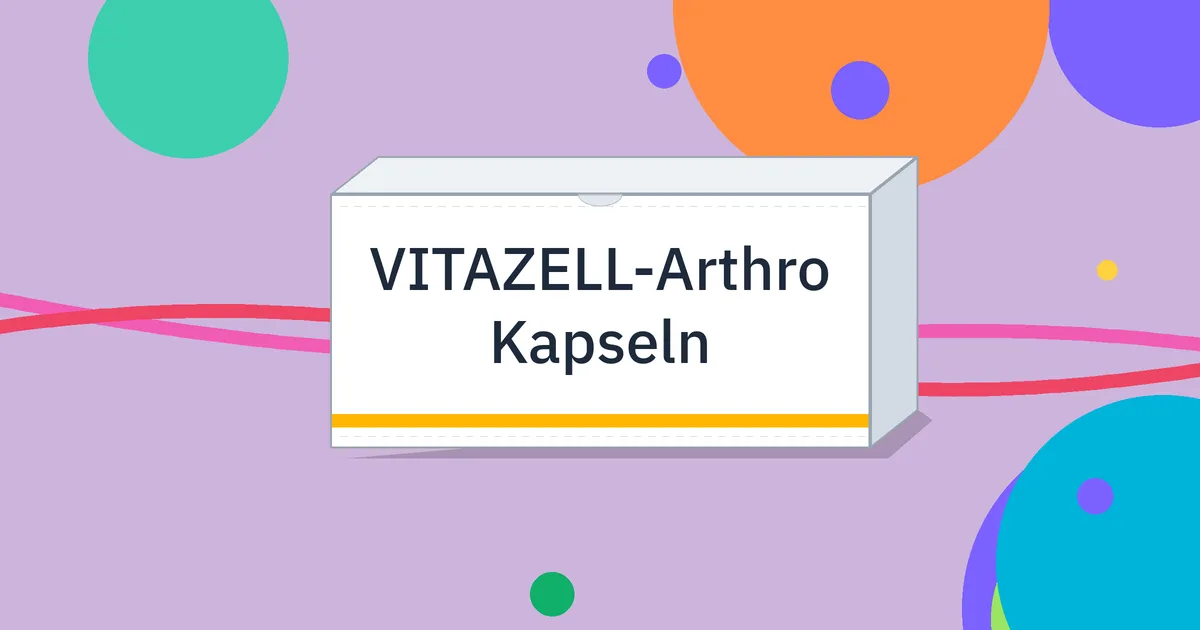 Symbolbild: Packung mit der Aufschrift VITAZELL-Arthro Kapseln (PZN 04957189) – Verfügbarkeit und Bezug in Apotheken in Frankfurt am Main
