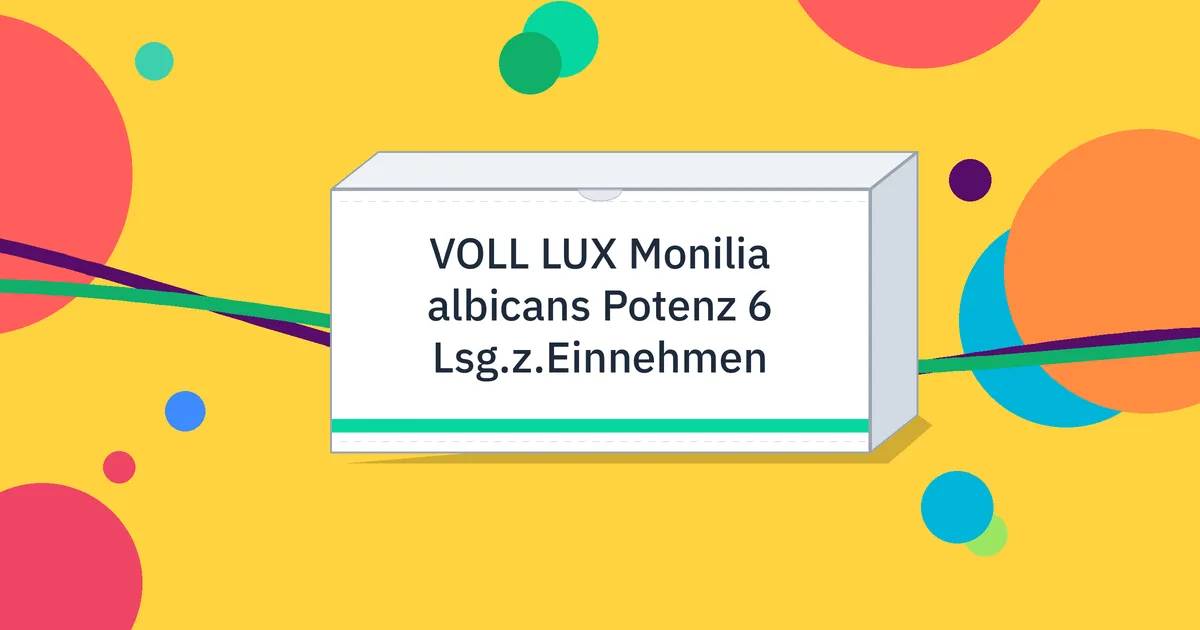 Symbolbild: Packung mit der Aufschrift VOLL LUX Monilia albicans Potenz 6 Lsg.z.Einnehmen (PZN 12390822) – Verfügbarkeit und Bezug in Apotheken in Frankfurt am Main