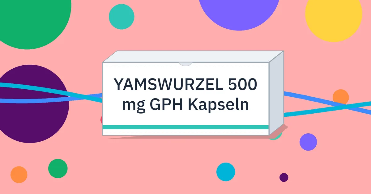 Symbolbild: Packung mit der Aufschrift YAMSWURZEL 500 mg GPH Kapseln (PZN 03378302) – Verfügbarkeit und Bezug in Apotheken in Frankfurt am Main