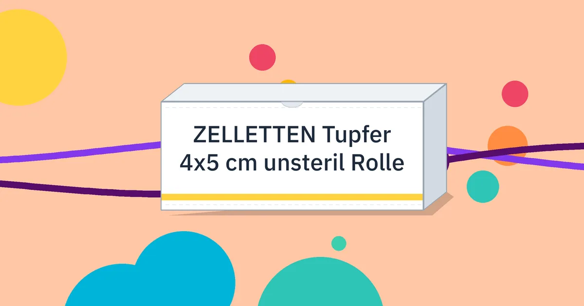 Symbolbild: Packung mit der Aufschrift ZELLETTEN Tupfer 4x5 cm unsteril Rolle (PZN 18363393) – Verfügbarkeit und Bezug in Apotheken in Frankfurt am Main