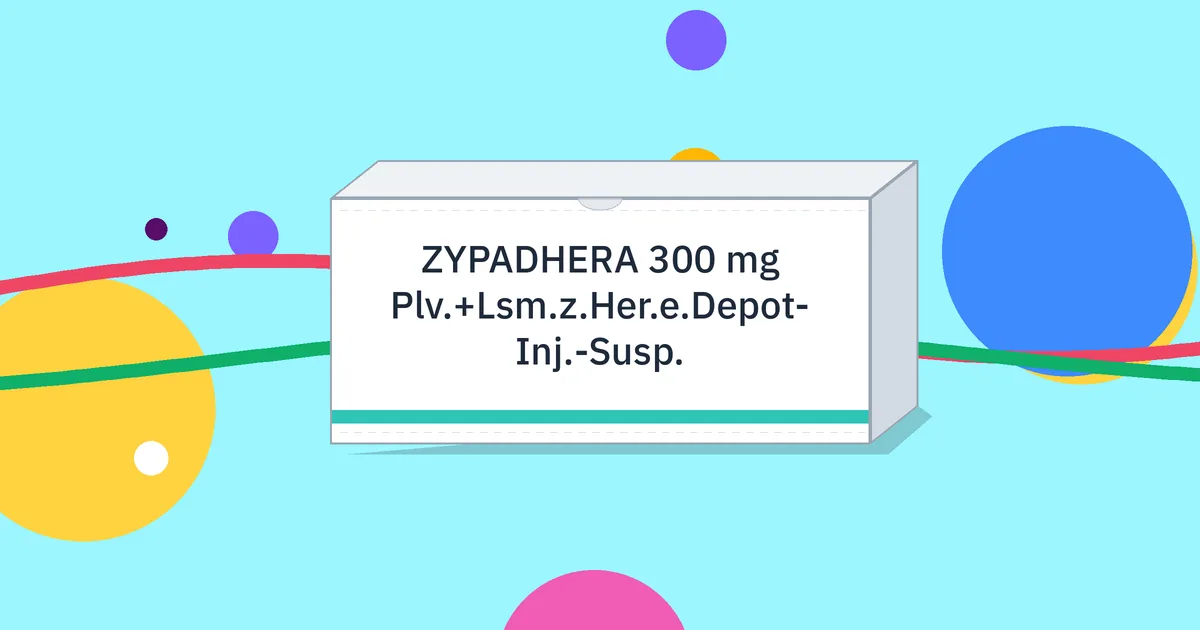 Symbolbild: Packung mit der Aufschrift ZYPADHERA 300 mg Plv.+Lsm.z.Her.e.Depot-Inj.-Susp. (PZN 16007004) – Verfügbarkeit und Bezug in Apotheken in Frankfurt am Main