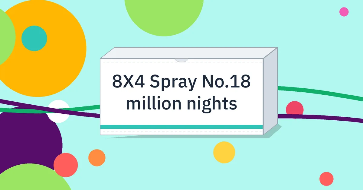 Symbolbild: Packung mit der Aufschrift 8X4 Spray No.18 million nights (PZN 18207121) – Verfügbarkeit und Bezug in Apotheken in Frankfurt am Main