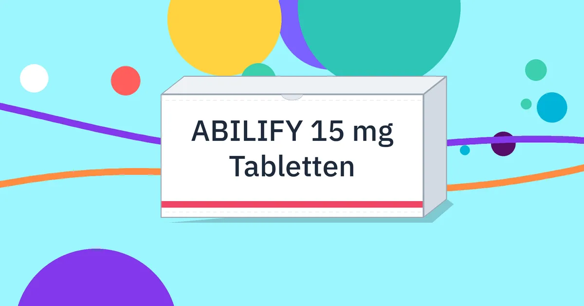 Symbolbild: Packung mit der Aufschrift ABILIFY 15 mg Tabletten (PZN 03205932) – Verfügbarkeit und Bezug in Apotheken in Frankfurt am Main