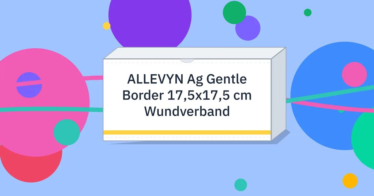 Symbolbild: Packung mit der Aufschrift ALLEVYN Ag Gentle Border 17,5x17,5 cm Wundverband (PZN 17282445) – Verfügbarkeit und Bezug in Apotheken in Frankfurt am Main