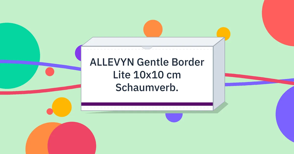 Symbolbild: Packung mit der Aufschrift ALLEVYN Gentle Border Lite 10x10 cm Schaumverb. (PZN 12801656) – Verfügbarkeit und Bezug in Apotheken in Frankfurt am Main