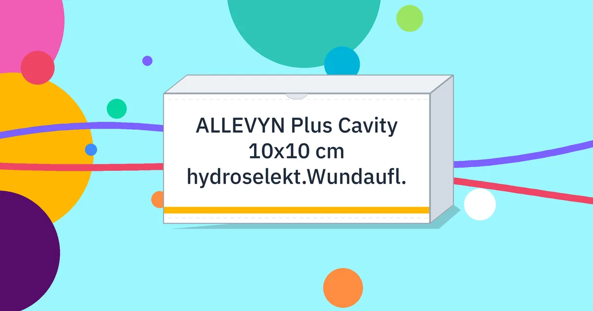 Symbolbild: Packung mit der Aufschrift ALLEVYN Plus Cavity 10x10 cm hydroselekt.Wundaufl. (PZN 00176294) – Verfügbarkeit und Bezug in Apotheken in Frankfurt am Main