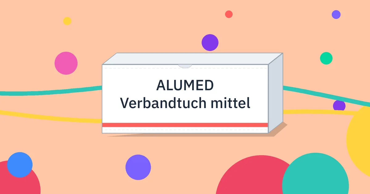 Symbolbild: Packung mit der Aufschrift ALUMED Verbandtuch mittel (PZN 12604482) – Verfügbarkeit und Bezug in Apotheken in Frankfurt am Main