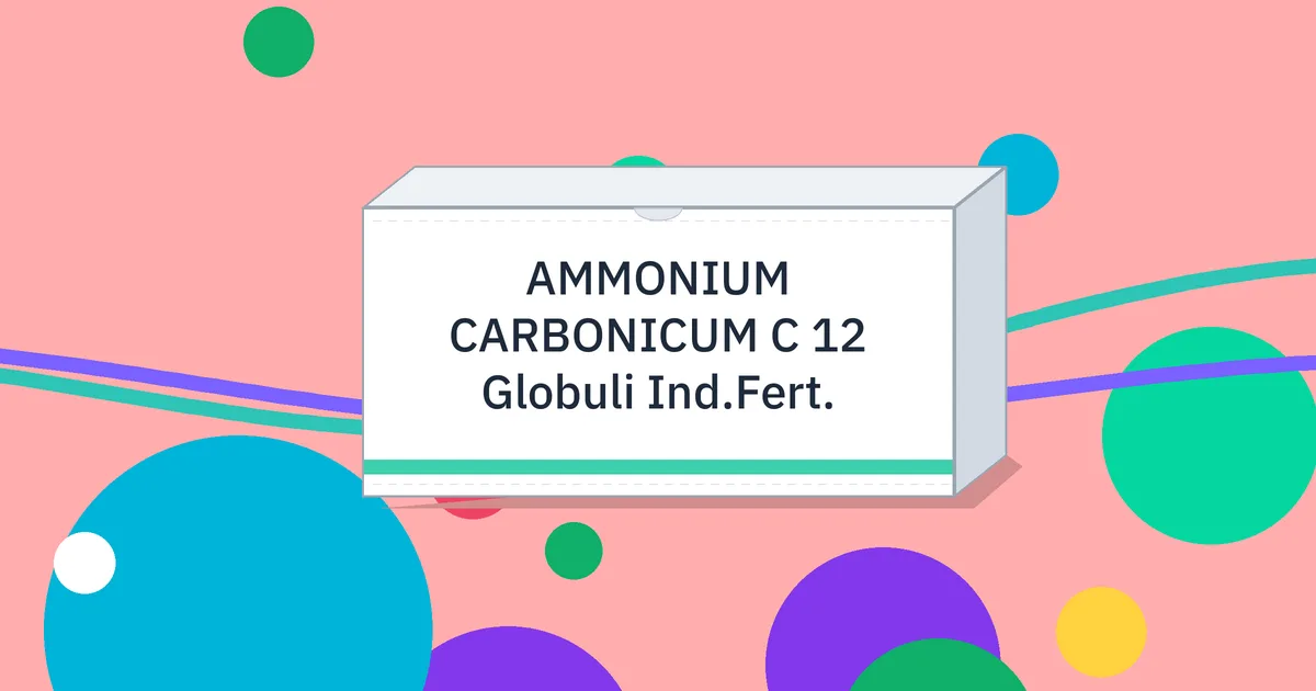Symbolbild: Packung mit der Aufschrift AMMONIUM CARBONICUM C 12 Globuli Ind.Fert. (PZN 17642808) – Verfügbarkeit und Bezug in Apotheken in Frankfurt am Main