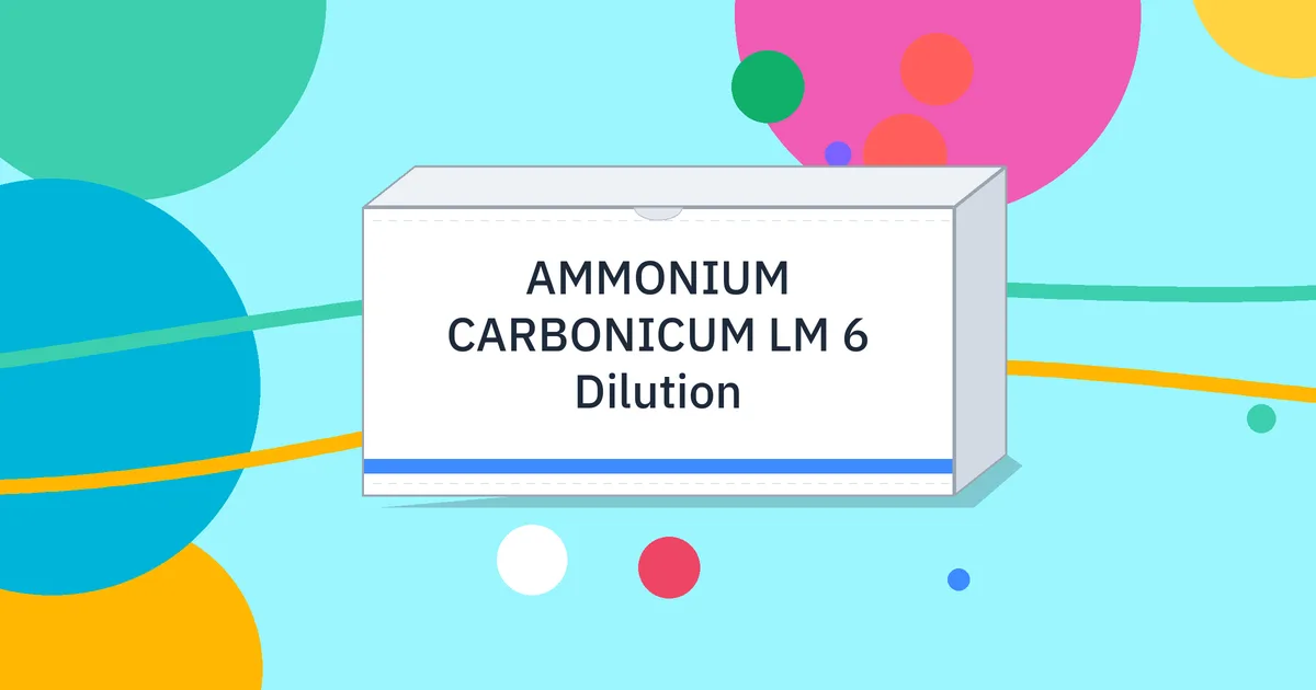 Symbolbild: Packung mit der Aufschrift AMMONIUM CARBONICUM LM 6 Dilution (PZN 07539009) – Verfügbarkeit und Bezug in Apotheken in Frankfurt am Main