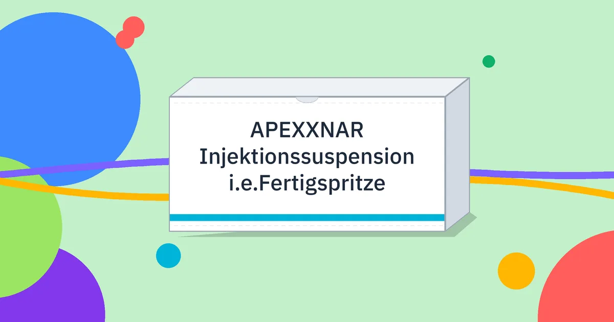Symbolbild: Packung mit der Aufschrift APEXXNAR Injektionssuspension i.e.Fertigspritze (PZN 18295668) – Verfügbarkeit und Bezug in Apotheken in Frankfurt am Main