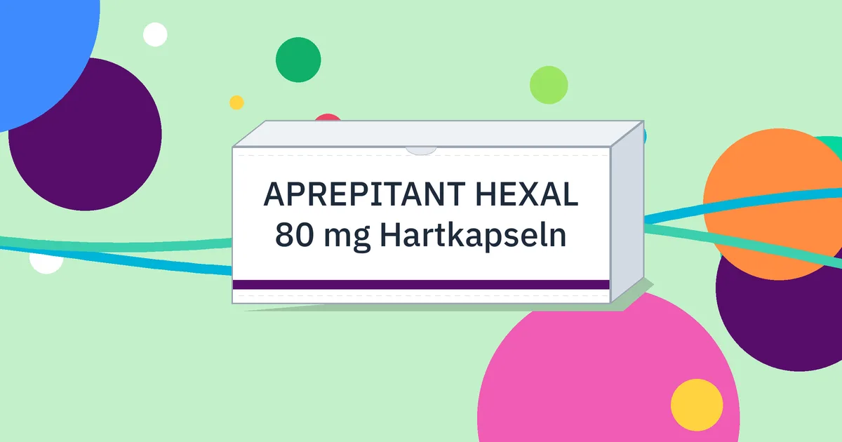 Symbolbild: Packung mit der Aufschrift APREPITANT HEXAL 80 mg Hartkapseln (PZN 15405808) – Verfügbarkeit und Bezug in Apotheken in Frankfurt am Main