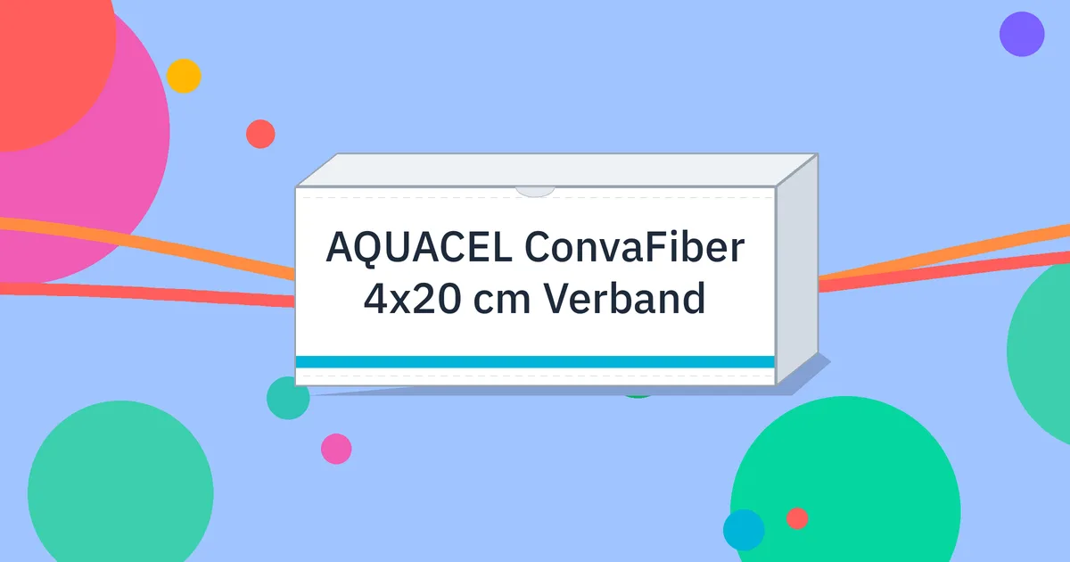 Symbolbild: Packung mit der Aufschrift AQUACEL ConvaFiber 4x20 cm Verband (PZN 19382317) – Verfügbarkeit und Bezug in Apotheken in Frankfurt am Main