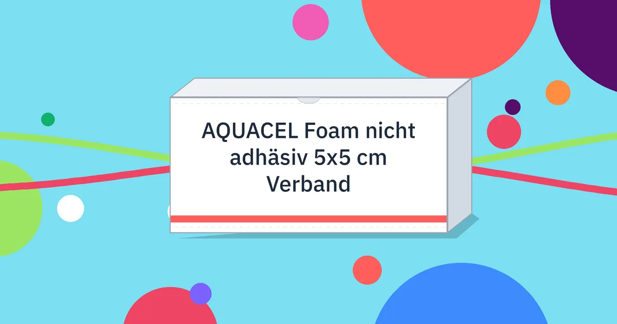 Symbolbild: Packung mit der Aufschrift AQUACEL Foam nicht adhäsiv 5x5 cm Verband (PZN 08999782) – Verfügbarkeit und Bezug in Apotheken in Frankfurt am Main