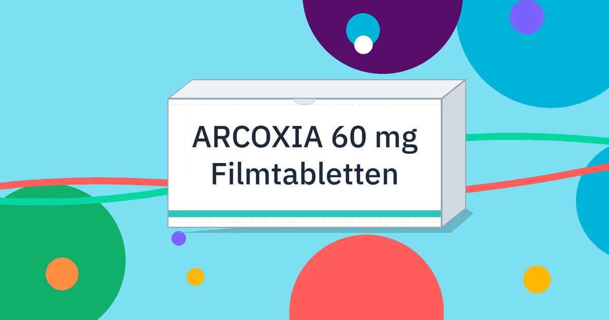 Symbolbild: Packung mit der Aufschrift ARCOXIA 60 mg Filmtabletten (PZN 06706422) – Verfügbarkeit und Bezug in Apotheken in Frankfurt am Main