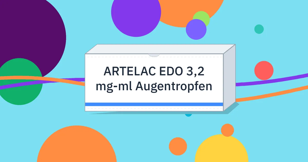 Symbolbild: Packung mit der Aufschrift ARTELAC EDO 3,2 mg-ml Augentropfen (PZN 11123906) – Verfügbarkeit und Bezug in Apotheken in Frankfurt am Main