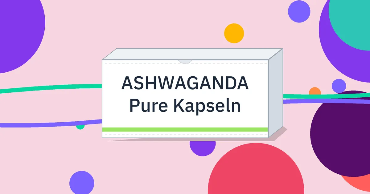 Symbolbild: Packung mit der Aufschrift ASHWAGANDA Pure Kapseln (PZN 16827150) – Verfügbarkeit und Bezug in Apotheken in Frankfurt am Main