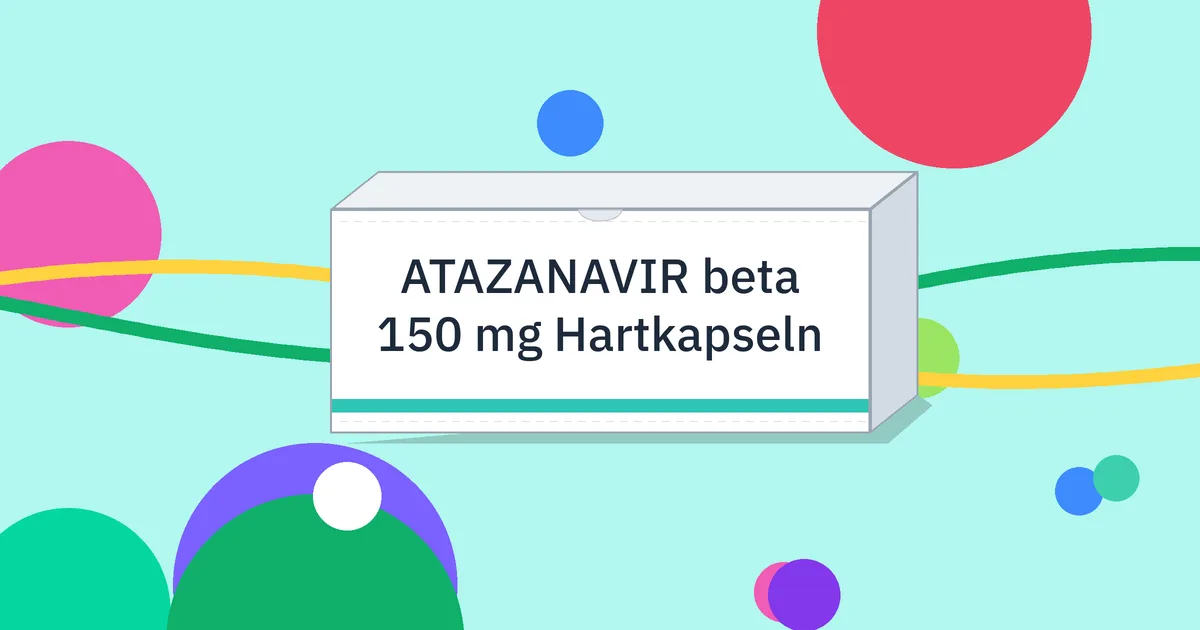 Symbolbild: Packung mit der Aufschrift ATAZANAVIR beta 150 mg Hartkapseln (PZN 14330965) – Verfügbarkeit und Bezug in Apotheken in Frankfurt am Main