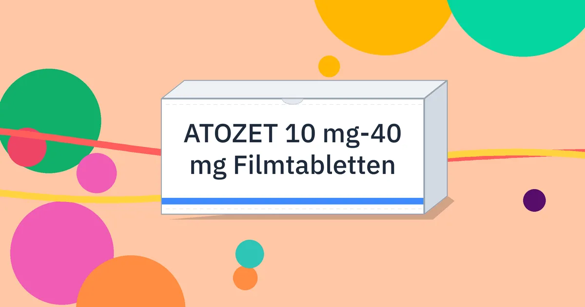 Symbolbild: Packung mit der Aufschrift ATOZET 10 mg-40 mg Filmtabletten (PZN 15408161) – Verfügbarkeit und Bezug in Apotheken in Frankfurt am Main