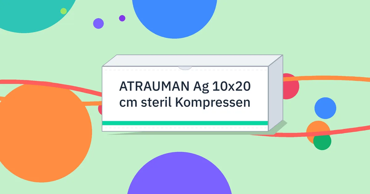 Symbolbild: Packung mit der Aufschrift ATRAUMAN Ag 10x20 cm steril Kompressen (PZN 11299367) – Verfügbarkeit und Bezug in Apotheken in Frankfurt am Main