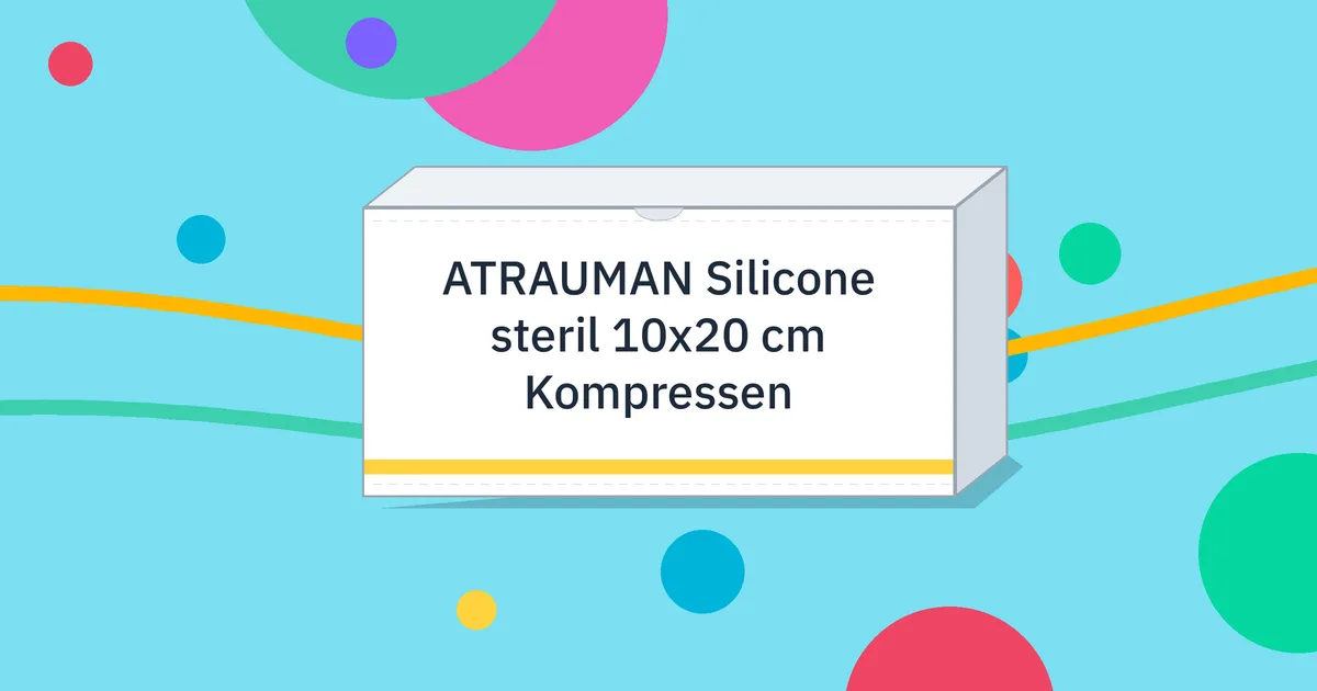 Symbolbild: Packung mit der Aufschrift ATRAUMAN Silicone steril 10x20 cm Kompressen (PZN 17843760) – Verfügbarkeit und Bezug in Apotheken in Frankfurt am Main