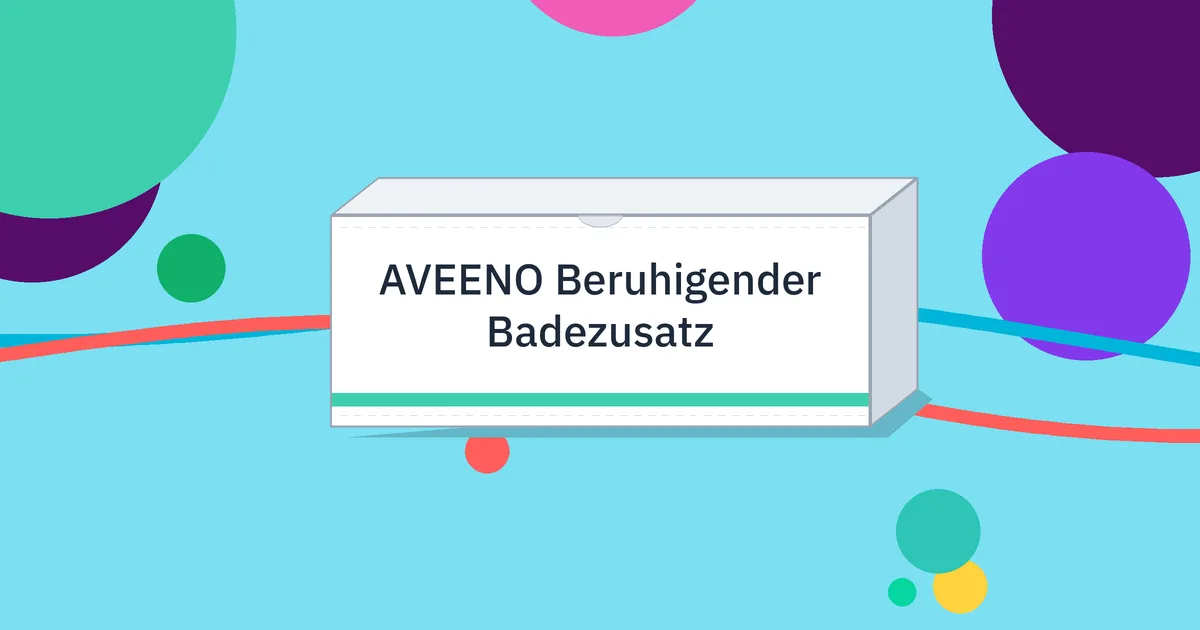 Symbolbild: Packung mit der Aufschrift AVEENO Beruhigender Badezusatz (PZN 19342996) – Verfügbarkeit und Bezug in Apotheken in Frankfurt am Main