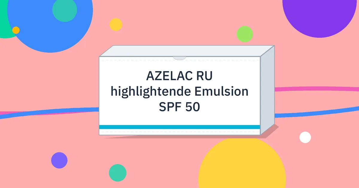 Symbolbild: Packung mit der Aufschrift AZELAC RU highlightende Emulsion SPF 50 (PZN 18062941) – Verfügbarkeit und Bezug in Apotheken in Frankfurt am Main