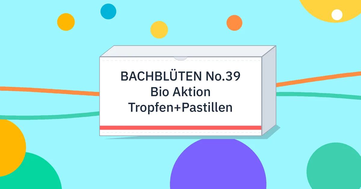 Symbolbild: Packung mit der Aufschrift BACHBLÜTEN No.39 Bio Aktion Tropfen+Pastillen (PZN 12584118) – Verfügbarkeit und Bezug in Apotheken in Frankfurt am Main