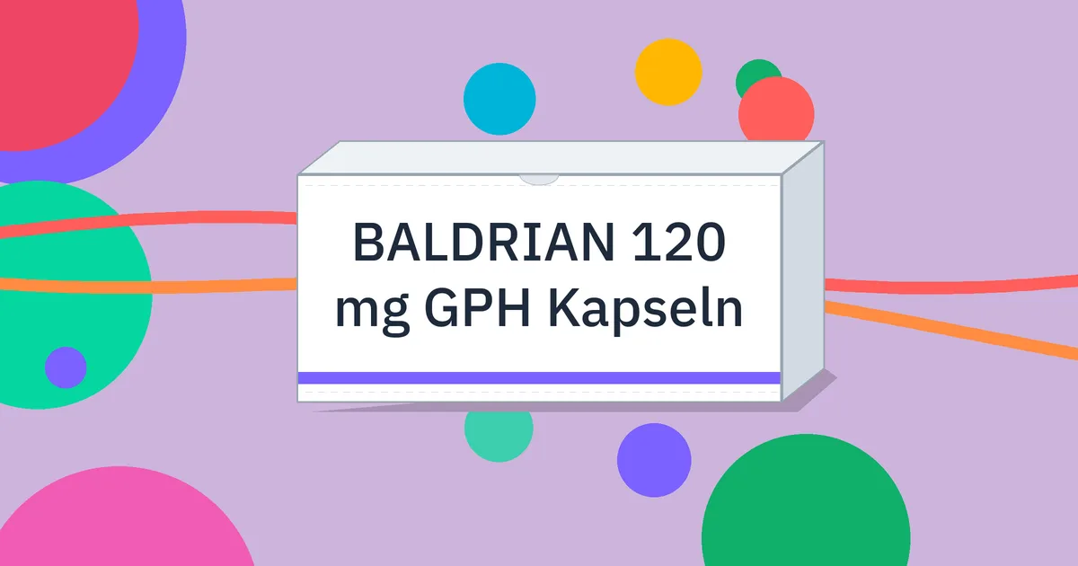 Symbolbild: Packung mit der Aufschrift BALDRIAN 120 mg GPH Kapseln (PZN 09748852) – Verfügbarkeit und Bezug in Apotheken in Frankfurt am Main