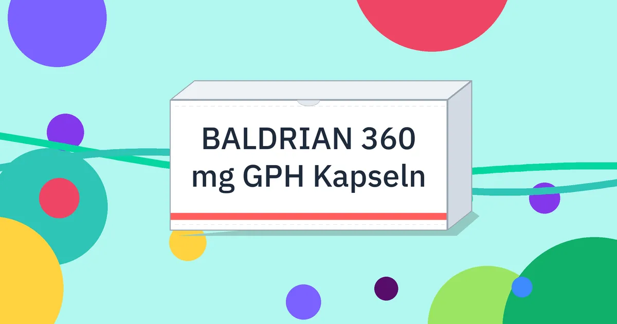 Symbolbild: Packung mit der Aufschrift BALDRIAN 360 mg GPH Kapseln (PZN 09748993) – Verfügbarkeit und Bezug in Apotheken in Frankfurt am Main