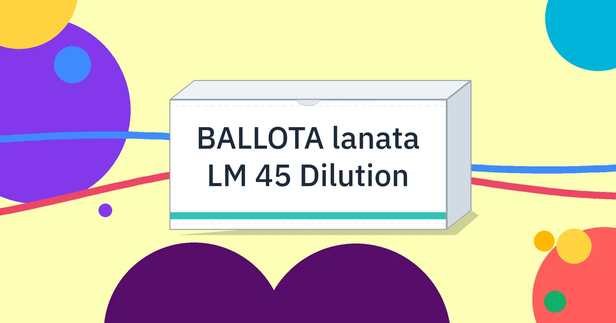 Symbolbild: Packung mit der Aufschrift BALLOTA lanata LM 45 Dilution (PZN 13374423) – Verfügbarkeit und Bezug in Apotheken in Frankfurt am Main