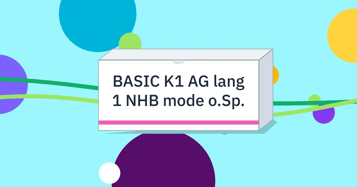 Symbolbild: Packung mit der Aufschrift BASIC K1 AG lang 1 NHB mode o.Sp. (PZN 20259740) – Verfügbarkeit und Bezug in Apotheken in Frankfurt am Main