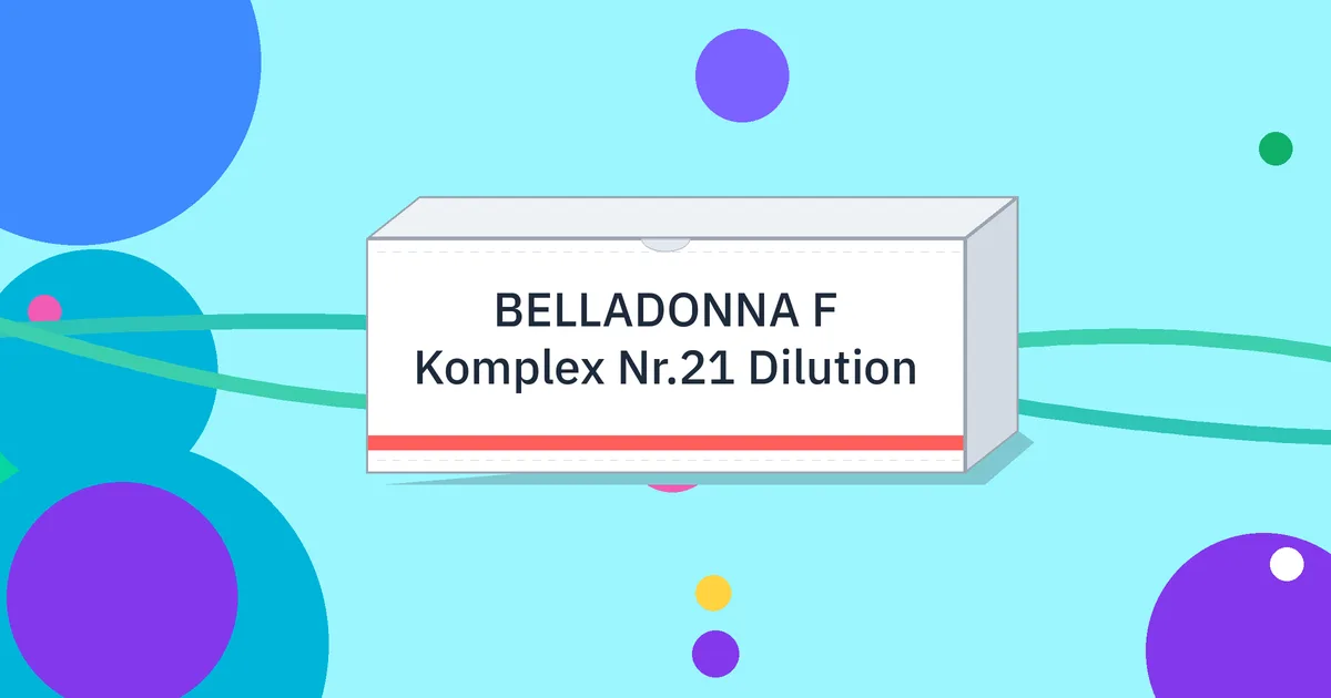 Symbolbild: Packung mit der Aufschrift BELLADONNA F Komplex Nr.21 Dilution (PZN 04484319) – Verfügbarkeit und Bezug in Apotheken in Frankfurt am Main