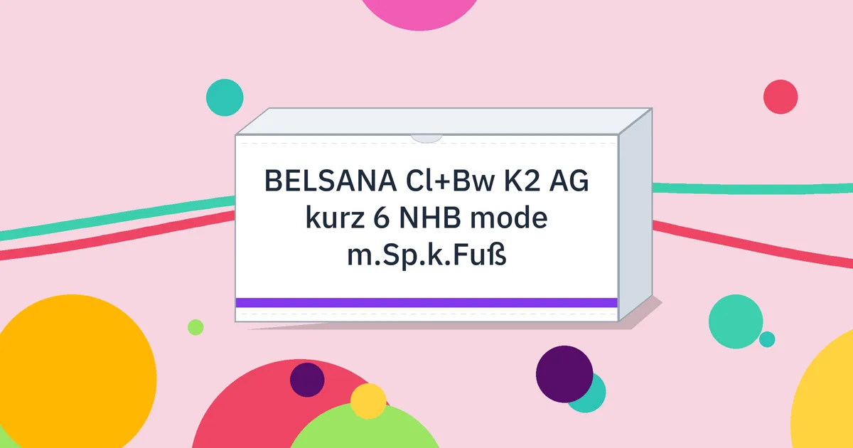 Symbolbild: Packung mit der Aufschrift BELSANA Cl+Bw K2 AG kurz 6 NHB mode m.Sp.k.Fuß (PZN 12248739) – Verfügbarkeit und Bezug in Apotheken in Frankfurt am Main