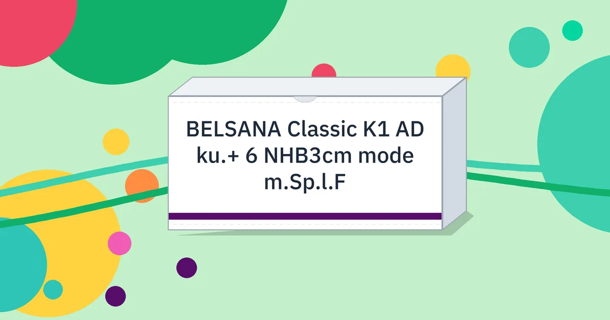 Symbolbild: Packung mit der Aufschrift BELSANA Classic K1 AD ku.+ 6 NHB3cm mode m.Sp.l.F (PZN 19257405) – Verfügbarkeit und Bezug in Apotheken in Frankfurt am Main