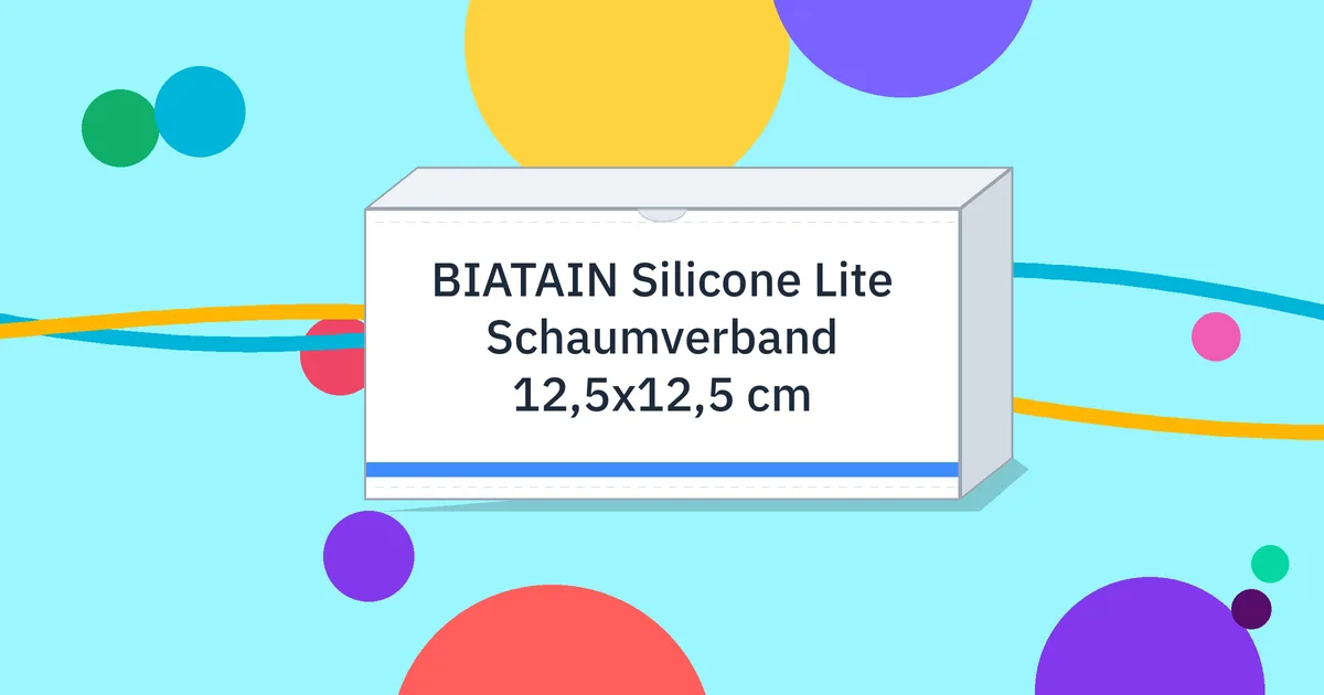 Symbolbild: Packung mit der Aufschrift BIATAIN Silicone Lite Schaumverband 12,5x12,5 cm (PZN 17311075) – Verfügbarkeit und Bezug in Apotheken in Frankfurt am Main